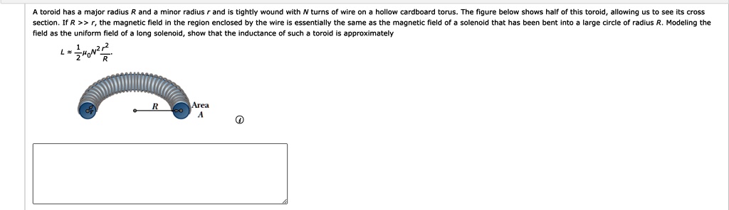 SOLVED: toroio major radius Mino radius tightly wound turns hollow ...