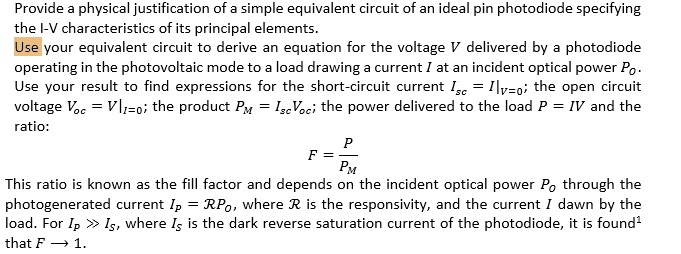SOLVED: Provide a physical justification of a simple equivalent circuit ...
