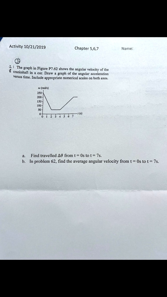 SOLVED: Activity 10/21/2019 Chapter 5,6,7 Name: The graph in Figure P7.62 shows the angular ...