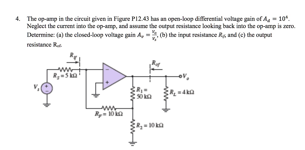 SOLVED: The op-amp in the circuit given in Figure P12.43 has an open ...