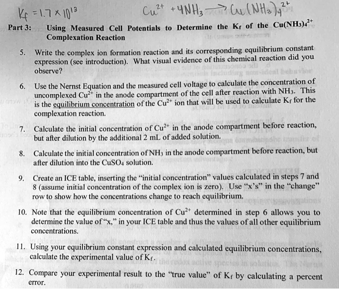 SOLVED: Vc = 1.7 * 10^(-4) Hz - Gu (NH4)4 Part 3: Using Determine the ...