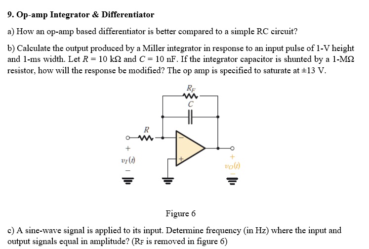 9 op amp integrator differentiator a how an op amp based differentiator ...