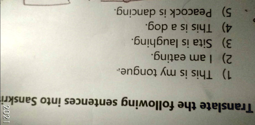 SOLVED: 'Translate following sentences into Sanskrit' SOLVED: 'Translate following sentences into Sanskrit'