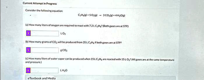 SOLVED: Consider the following equation: 2C2H6 + 7O2 -> 4CO2 + 6H2O a) How many liters of oxygen ...