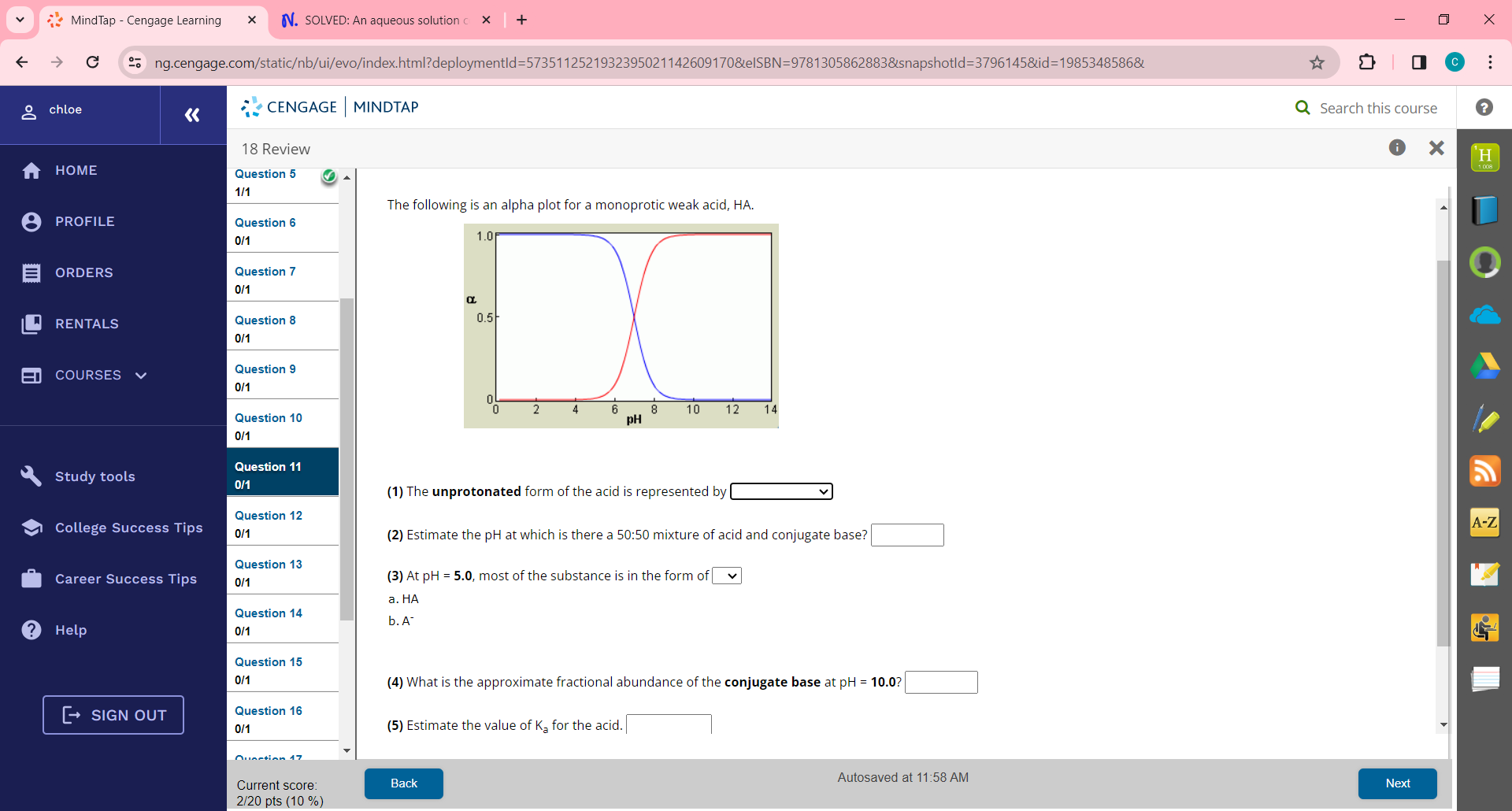 MindTap - Cengage Learning N. SOLVED: An aqueous solution ng.cengage ...