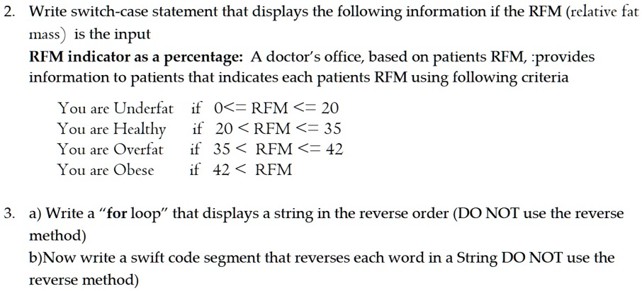 Solved Please Use Swift Programming Language We Use Xcode 2 Write Switch Case Statement That