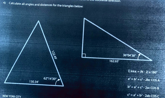 SOLVED:uitection: Calculate all angles and distances for the ...