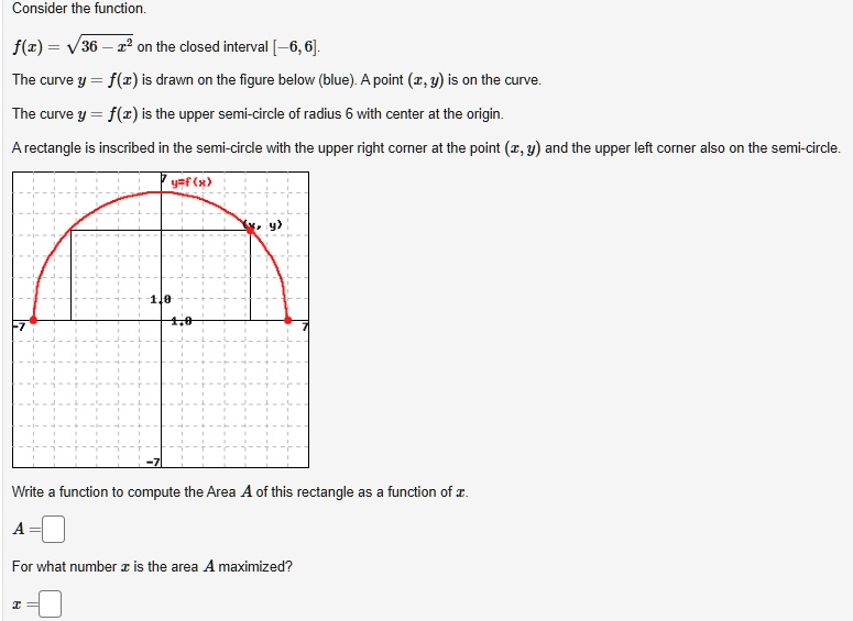 SOLVED: Consider the function: f(z) = âˆš(36 - 22) on the closed ...