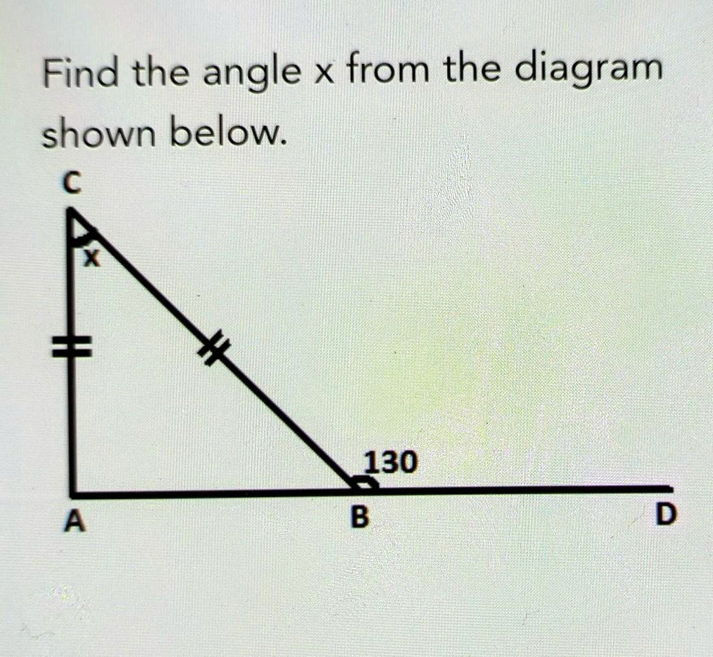 SOLVED: 'Find the angle x from the diagram shown below Find the angle X ...