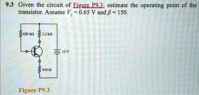 9.3 Given the circuit of Figure P9.3, estimate the operating point of ...
