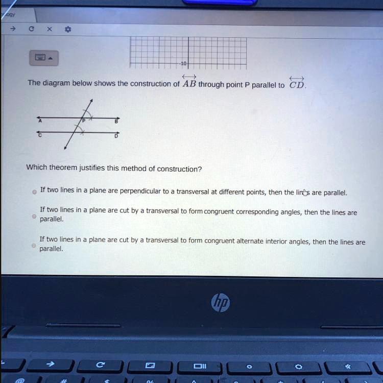 SOLVED: Which one is it? Please help. The diagram below shows the construction of AB through ...