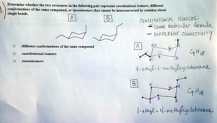 SOLVED: Determine whether the two structures in the following pair ...