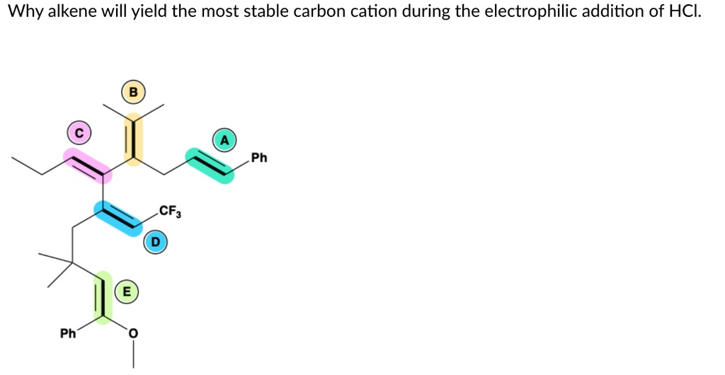 SOLVED: Why alkene will yield the most stable carbon cation during the ...