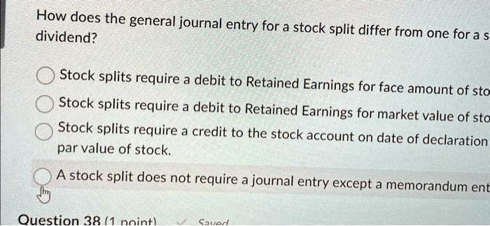 How does the general journal entry for a stock split differ from one ...