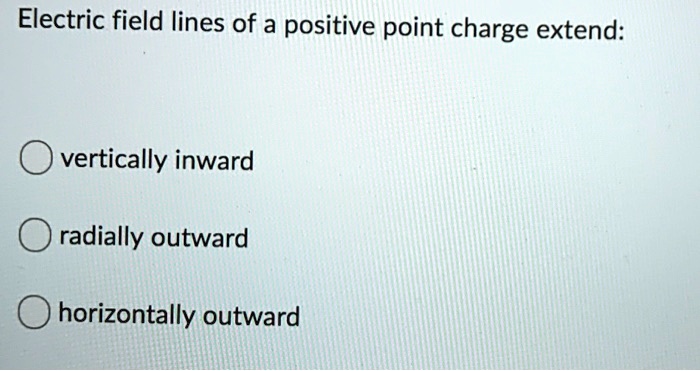 SOLVED: Electric field lines of a positive point charge extend ...