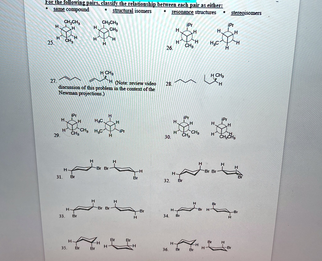 for the following pairs classify the relationship between each pair as ...