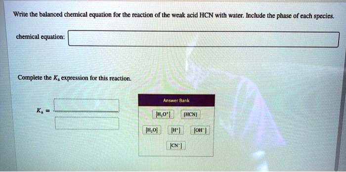 SOLVED: Write the balanced chemical equation for the reaction of the ...