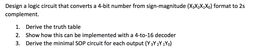 Design a logic circuit that converts a 4-bit number from sign-magnitude ...