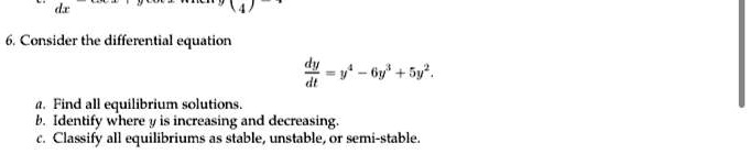 SOLVED:Consider the differential equation FV" 6v' +Jv" Find all ...