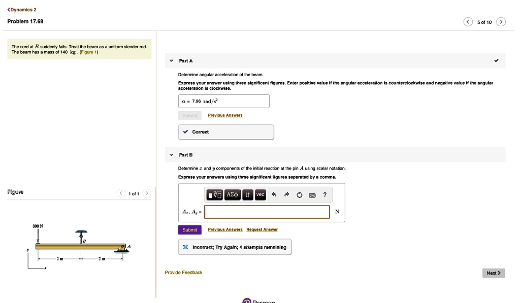 SOLVED: Text: Dynamics 2 Problem 17.69 The cord at B suddenly fails ...
