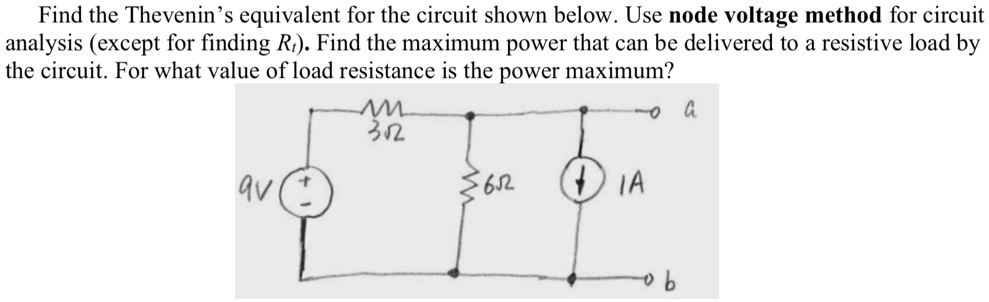 find the thevenins equivalent for the circuit shown below use node voltage method for circuit ...