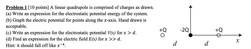 SOLVED: Problem L [10 points] A linear quadrupole is comprised of ...