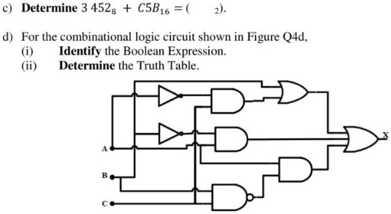 determine 3452c5b6 2 d for the combinational logic circuit shown in figure q4d i identify the ...