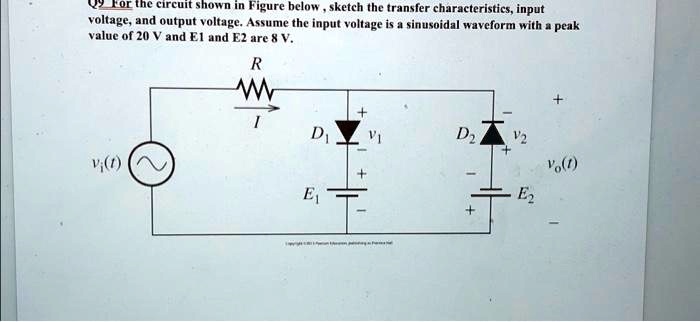 09 For the circuit shown in Figure below, sketch the transfer characteristics, input voltage ...