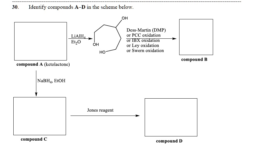 VIDEO solution: Identify compounds A-D in the scheme below. OH Dess ...