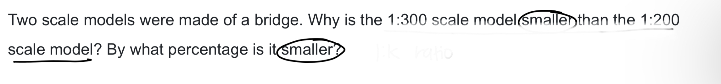 two scale models were made of a bridge why is the 1300 scale ...