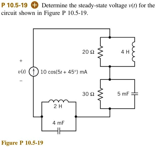 Solved P 10 5 19 Determine The Steady State Voltage V T For The