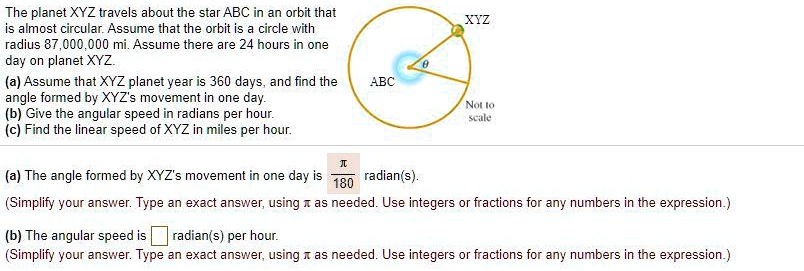 the planet xyz travels about the star abc in an orbit that is almost ...