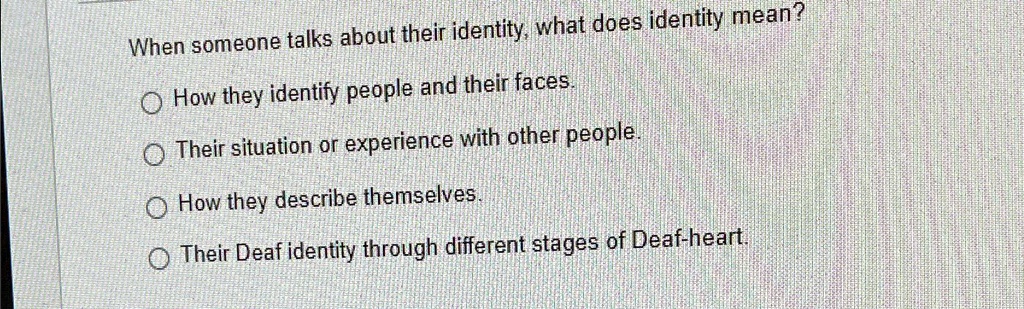 When someone talks about their identity, what does identity mean? How ...