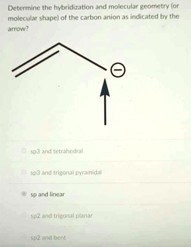Determine the hybridization and molecular geometry (or molecular shape ...