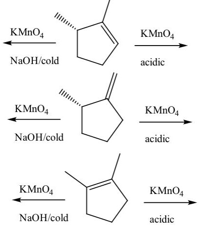 SOLVED: 1mmmm= KMnO4 KMnO4 NaOH/cold acidic I' KMnO4 KMnO4 NaOHlcold ...