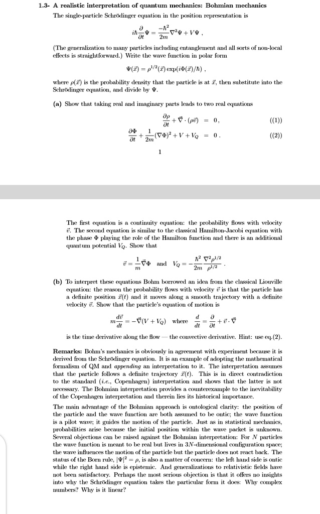 SOLVED: Texts: 1.3 - A realistic interpretation of quantum mechanics ...