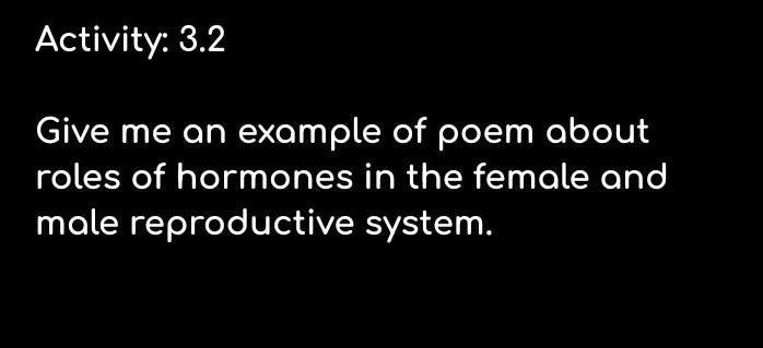 SOLVED: 'poem poem poem poem poem poem. Activity: 3.2 Give me an ...