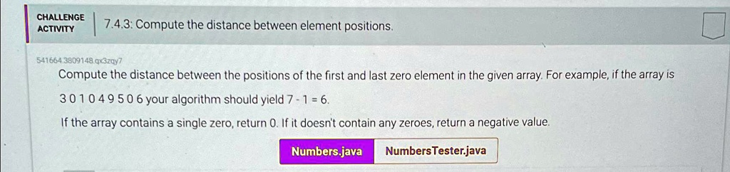 Get Answer Challenge Activity 743 Compute The Distance Between Element Positions 541664 