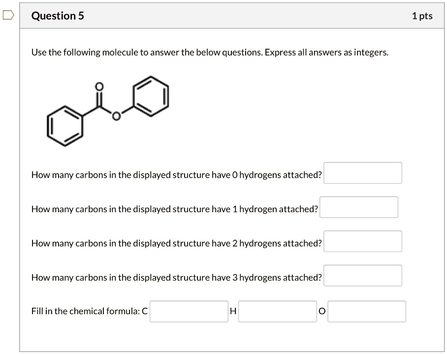 SOLVED: Question 5 1pts Use the following molecule to answer the below ... SOLVED: Question 5 1pts Use the following molecule to answer the below ...