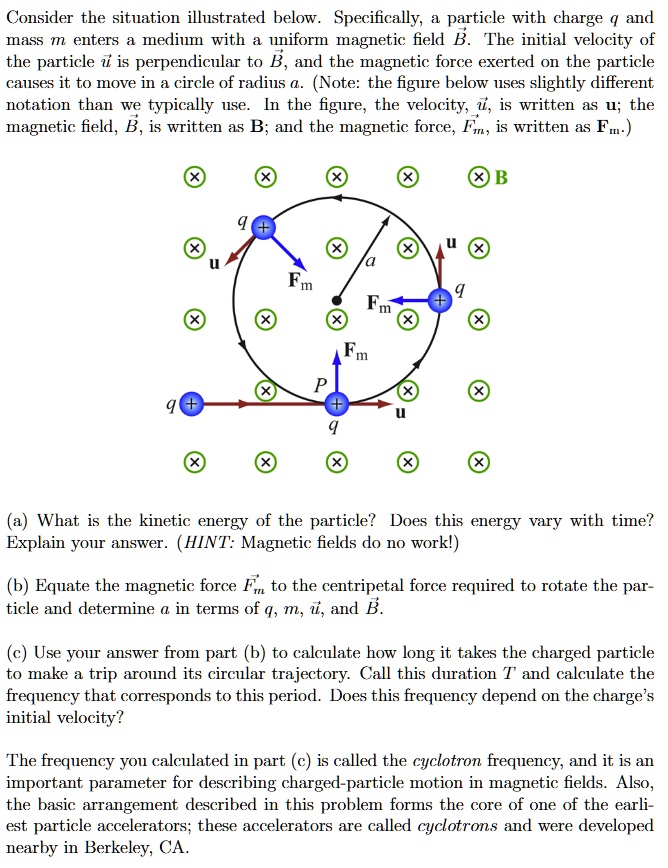 consider the situation illustrated below specifically a particle with charge q and mass m enters ...