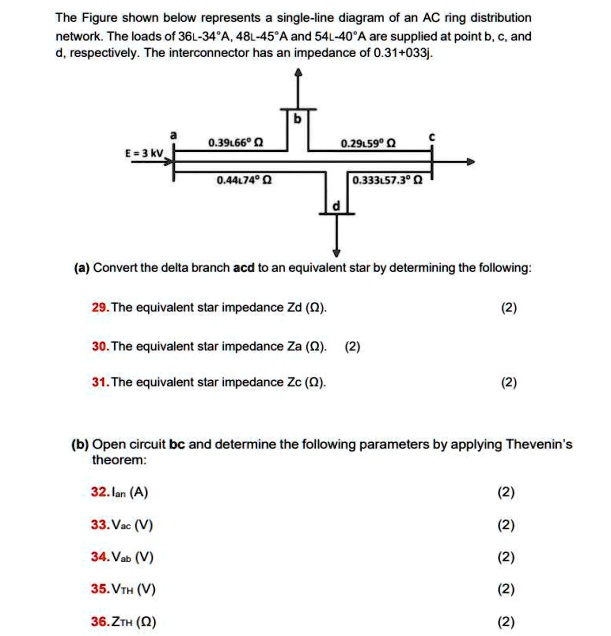 SOLVED: The figure shown below represents a single-line diagram of an ...