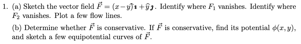 Sketch the vector field f c y2 y identify where f1 vanishes...