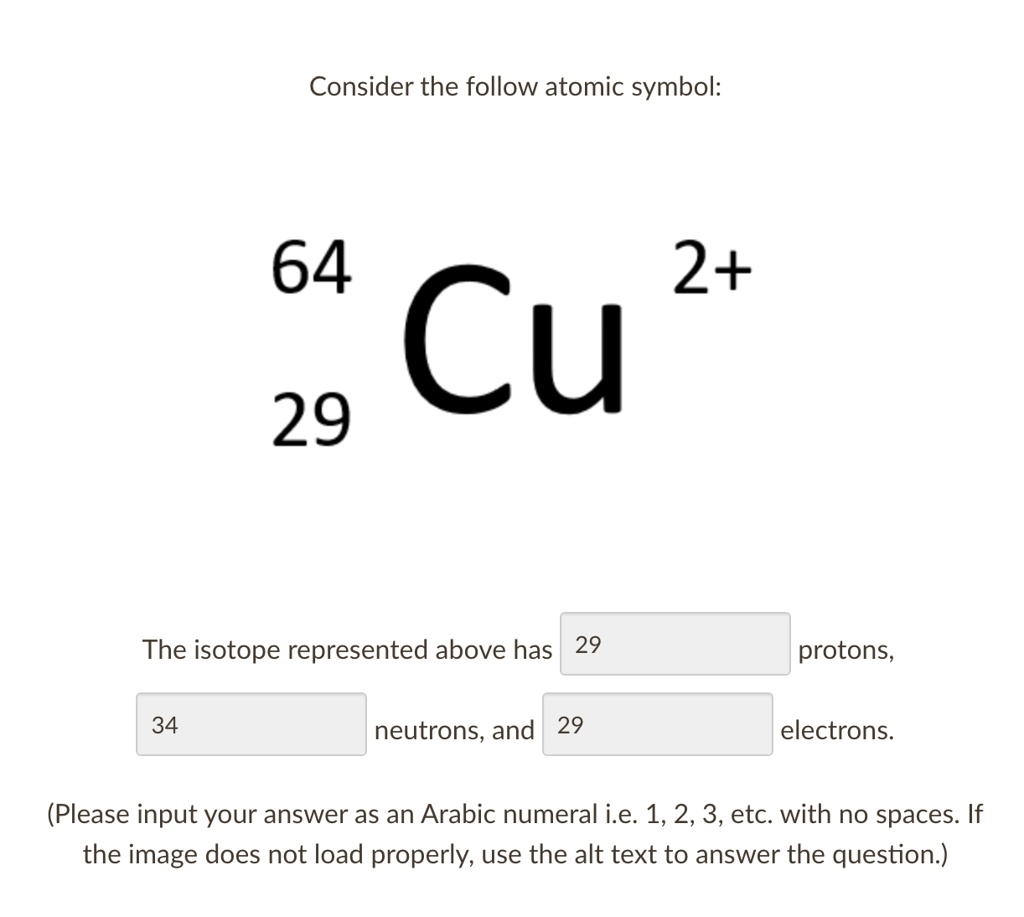SOLVED: Consider the follow atomic symbol: The isotope represented ...