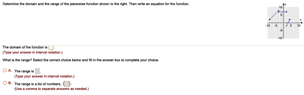 Solved Determine The Domain And The Range Of The Piecewise Function 5403