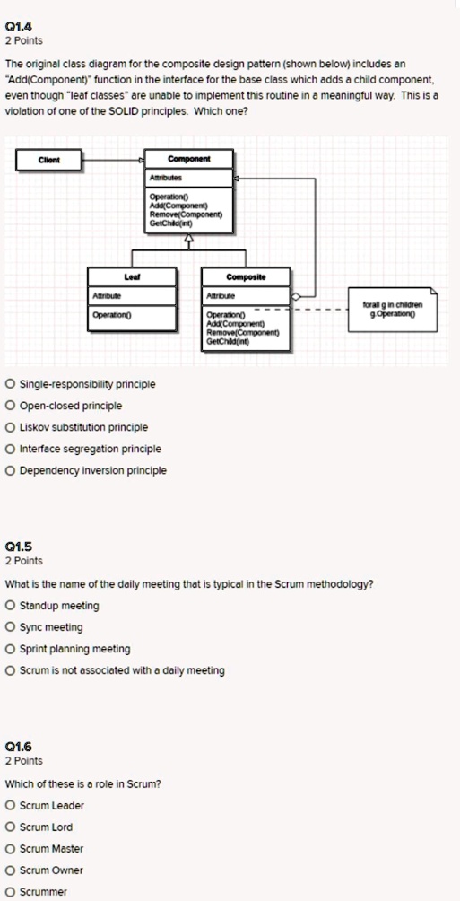 SOLVED: The original class diagram for the composite design pattern (shown below) includes a ...