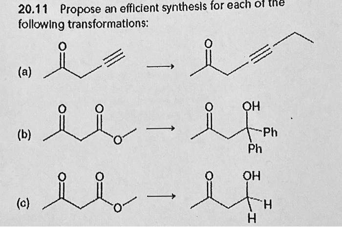 SOLVED: 20.11 Propose an efficient synthesis for each of the following transformations: (a) ل ...