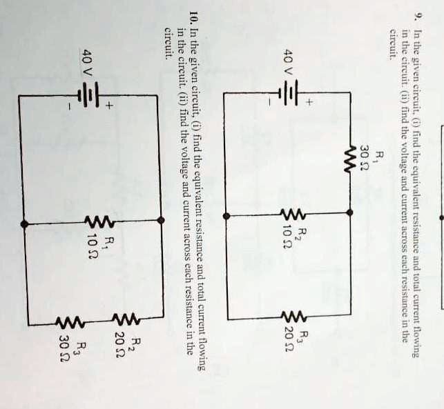 SOLVED: In the given circuit, (i) find the equivalent resistance and total current flowing in ...