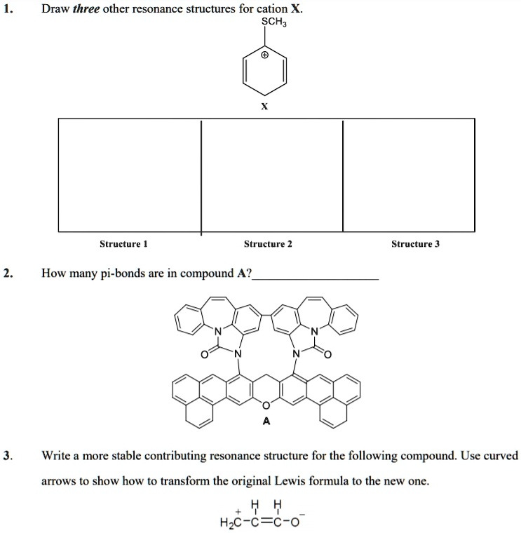 draw three other resonance structures for cation x sch3 structure structure structure how many ...