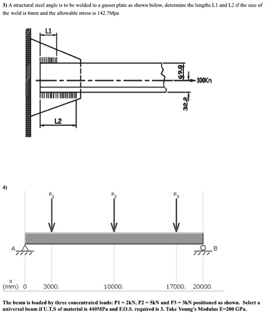 SOLVED: A structural steel angle is to be welded to a gusset plate as ...