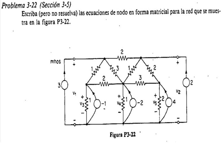 SOLVED: Write and solve the node equations in matrix form for the network shown in Figure P3-22 ...